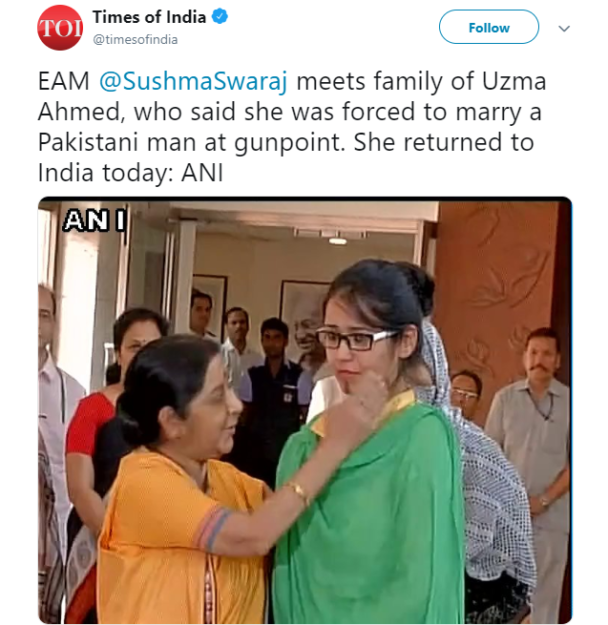 Bollywood To Portray Uzma Ahmed, Who Married A Pakistani Taxi Driver At ...