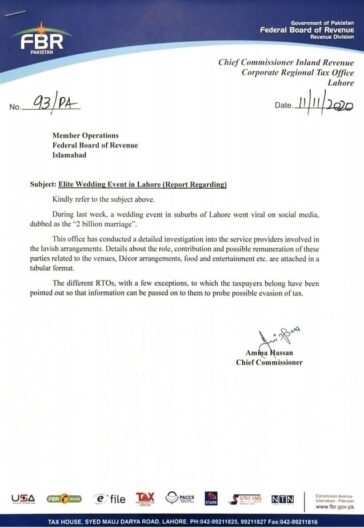 FBR Report Reveals Expenditure of Master Tiles and Jalal Sons Wedding ...