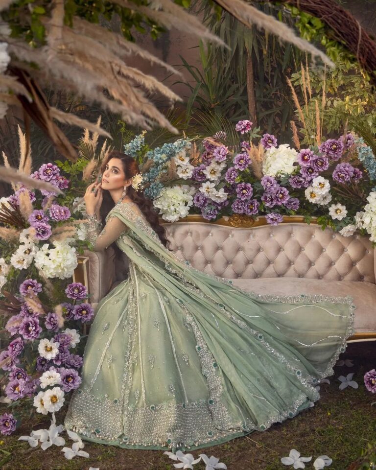 Maya Ali Is a Charmer In a Green Modern Bridal - Lens