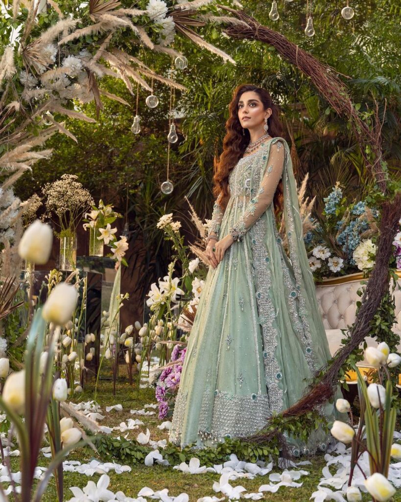 Maya Ali Is a Charmer In a Green Modern Bridal - Lens