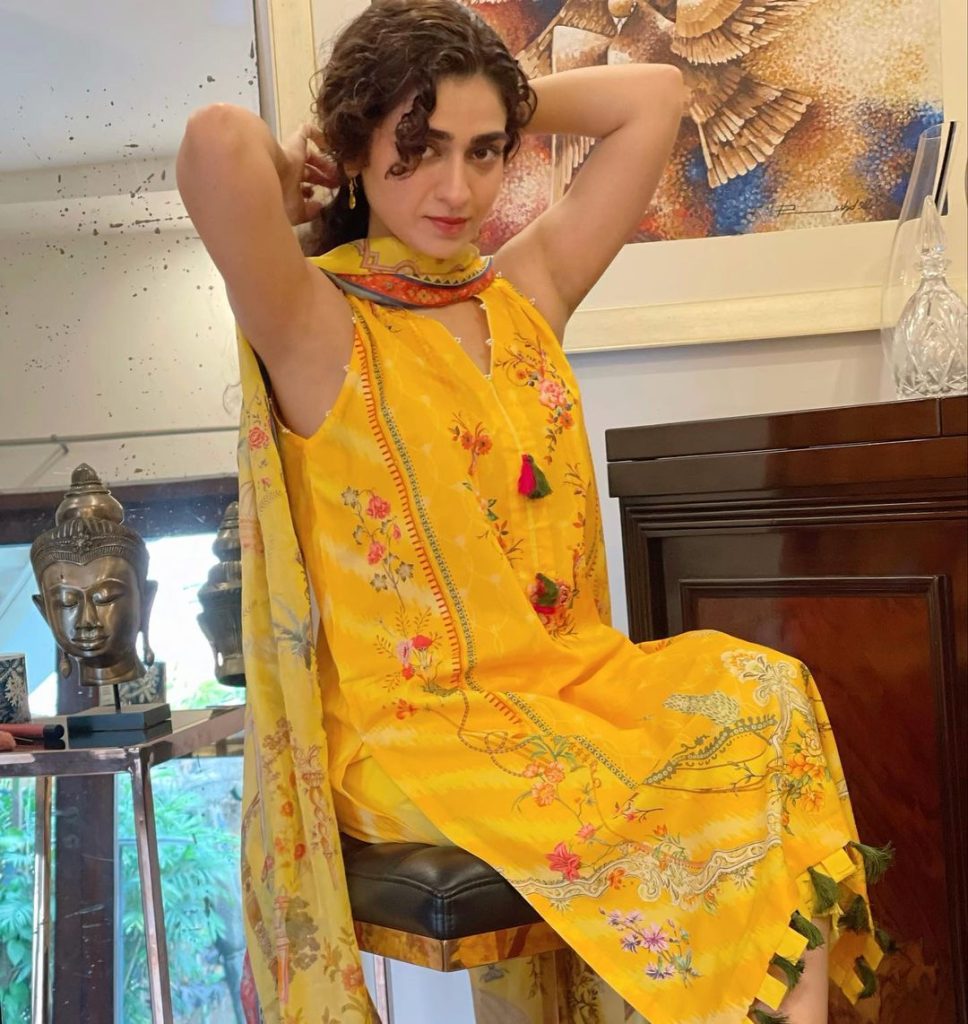 Hajra Yamin Oozes Summery Joy in Sleeveless Yellow Jora [Pictures] - Lens