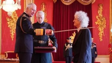 King Charles Knights Legendary Queen Guitarist Brian May - Lens