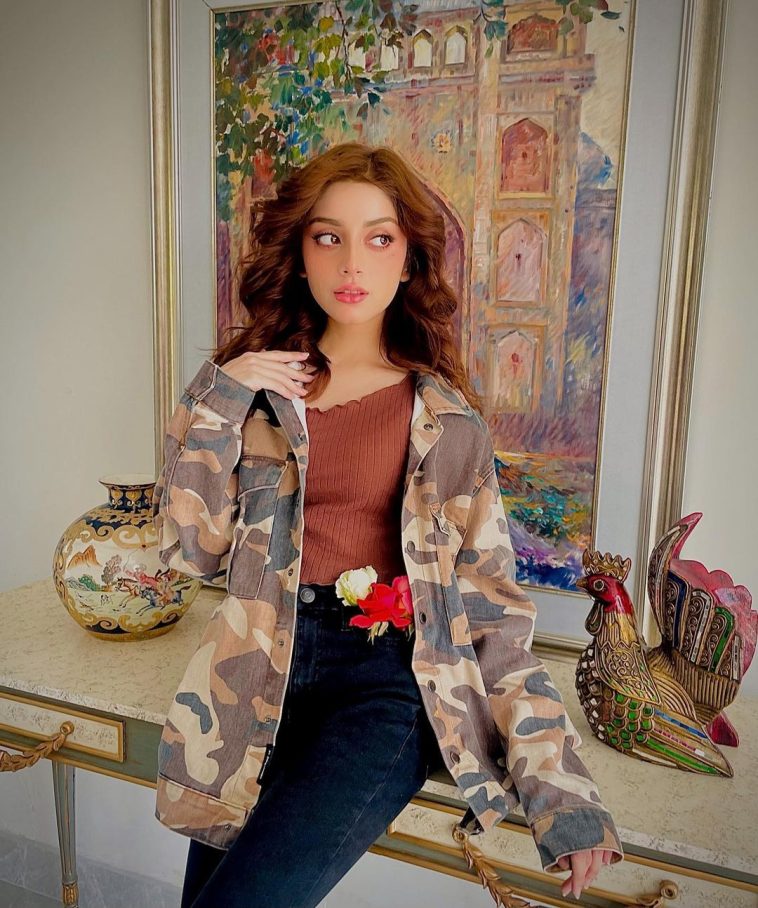 Alizeh Shah Flaunts Her Curves in Brown Camo Jacket and Jeans - Lens
