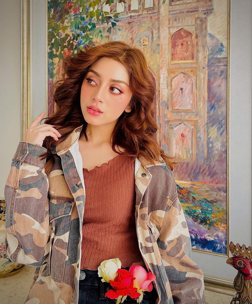 Alizeh Shah Flaunts Her Curves in Brown Camo Jacket and Jeans - Lens