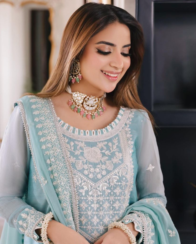 Saboor Aly’s Graceful Look in Aqua Blue Has Everyone Swooning - Lens