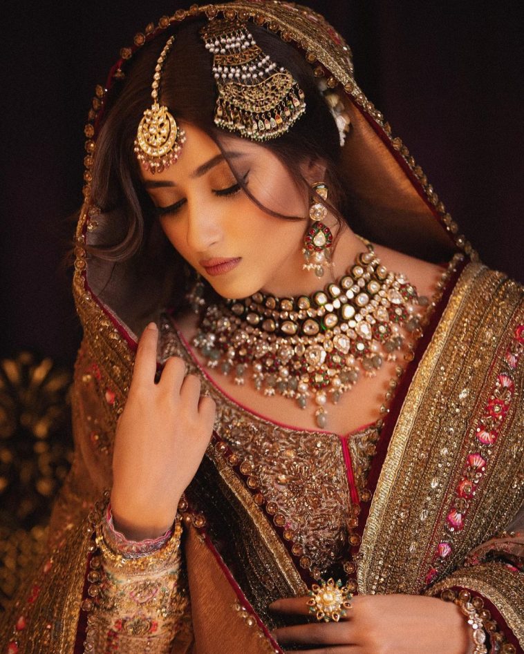 Sajal Aly is a True Mughal Queen in Regal Bridal Jora by Fahad Hussyn ...