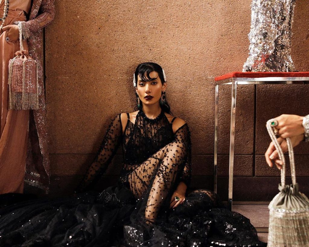 Eman Suleman is a Goth Queen in Shimmery See-Through Gown - Lens