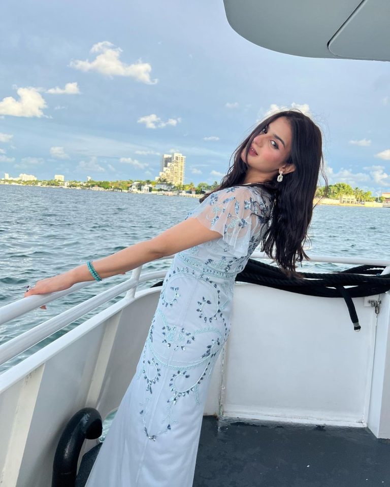 Hira Mani Goes Yacht Cruising In Blingy Ice Blue Attire - Lens