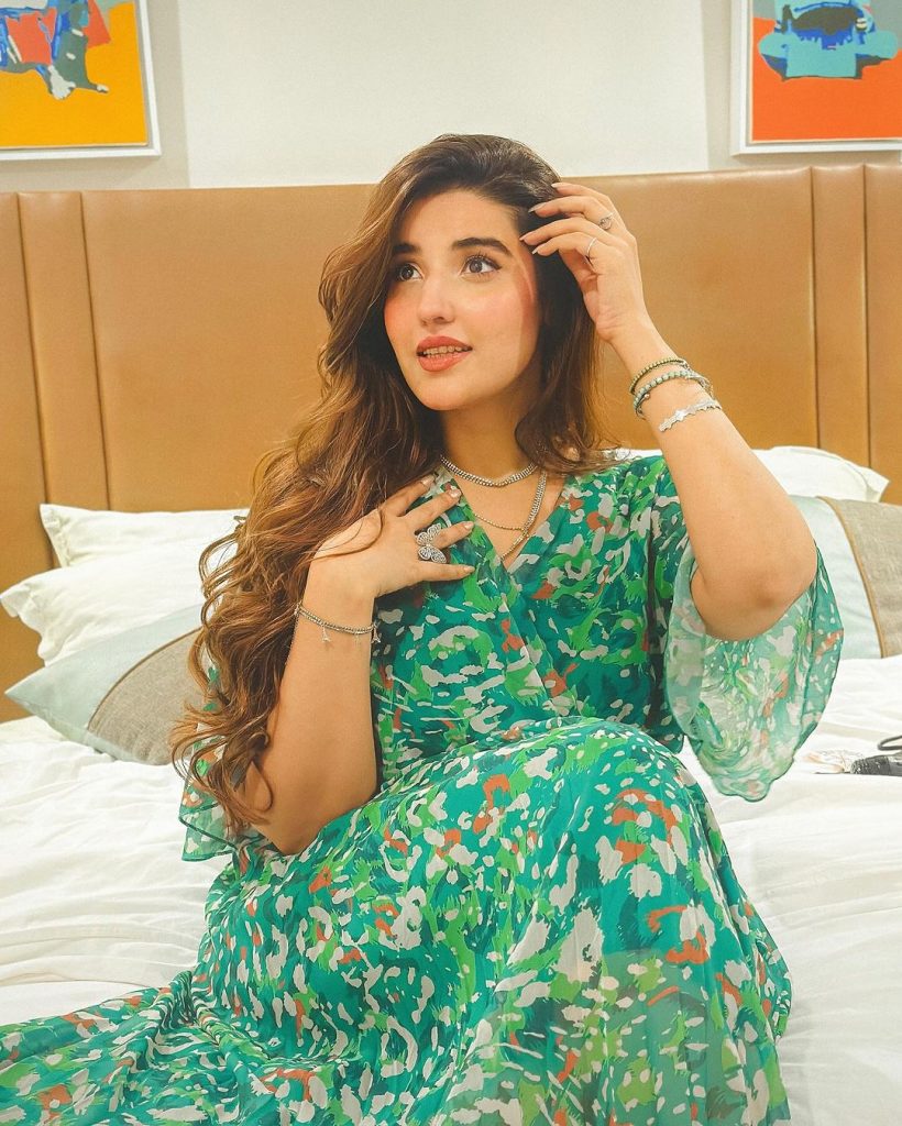 Hareem Farooq Radiates Elegance in a Sea Green Chiffon Dress - Lens