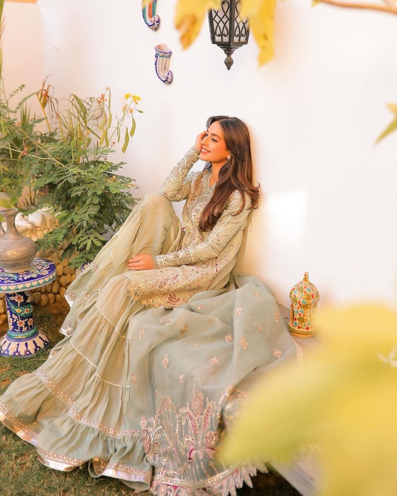 Iqra Aziz is a Breath of Fresh Air in Mint-Green Gharara - Lens