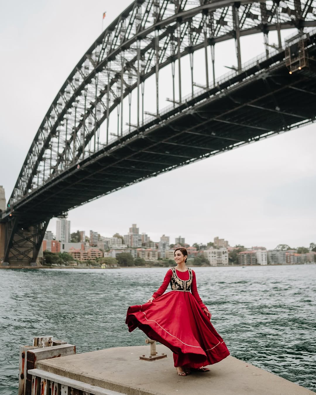 Maya Ali Takes Sydney by Storm in a Red Pishwas