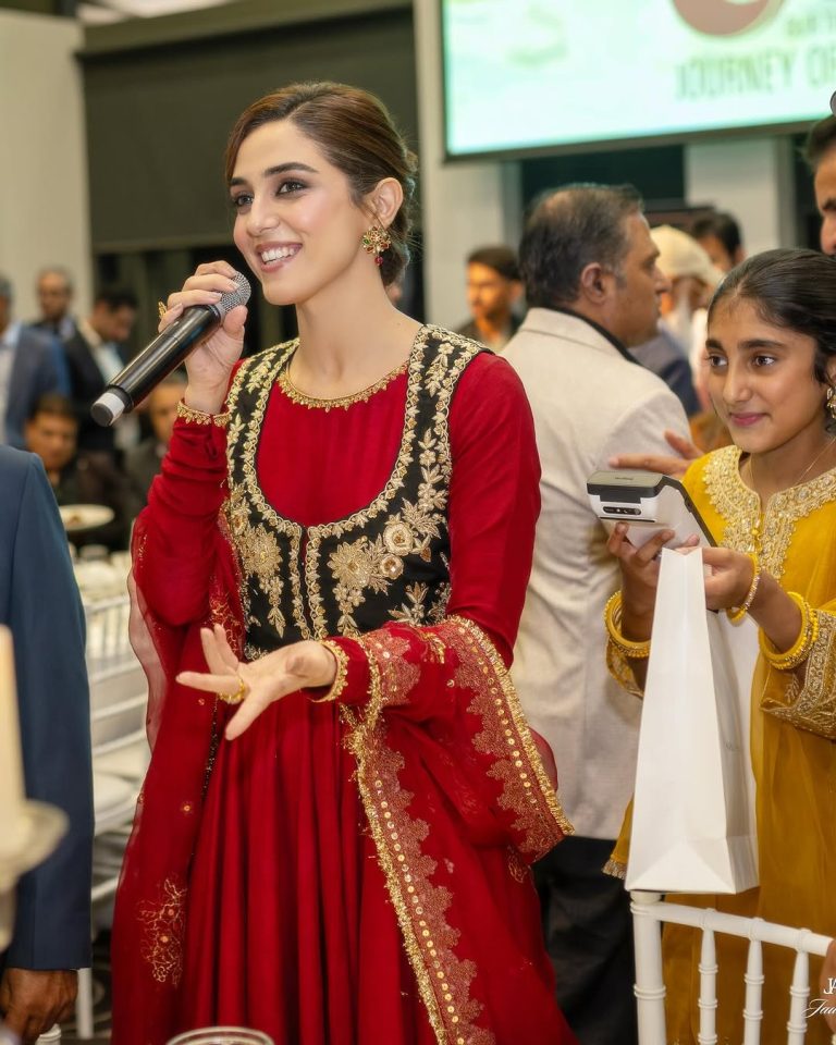 Maya Ali Takes Sydney by Storm in a Red Pishwas