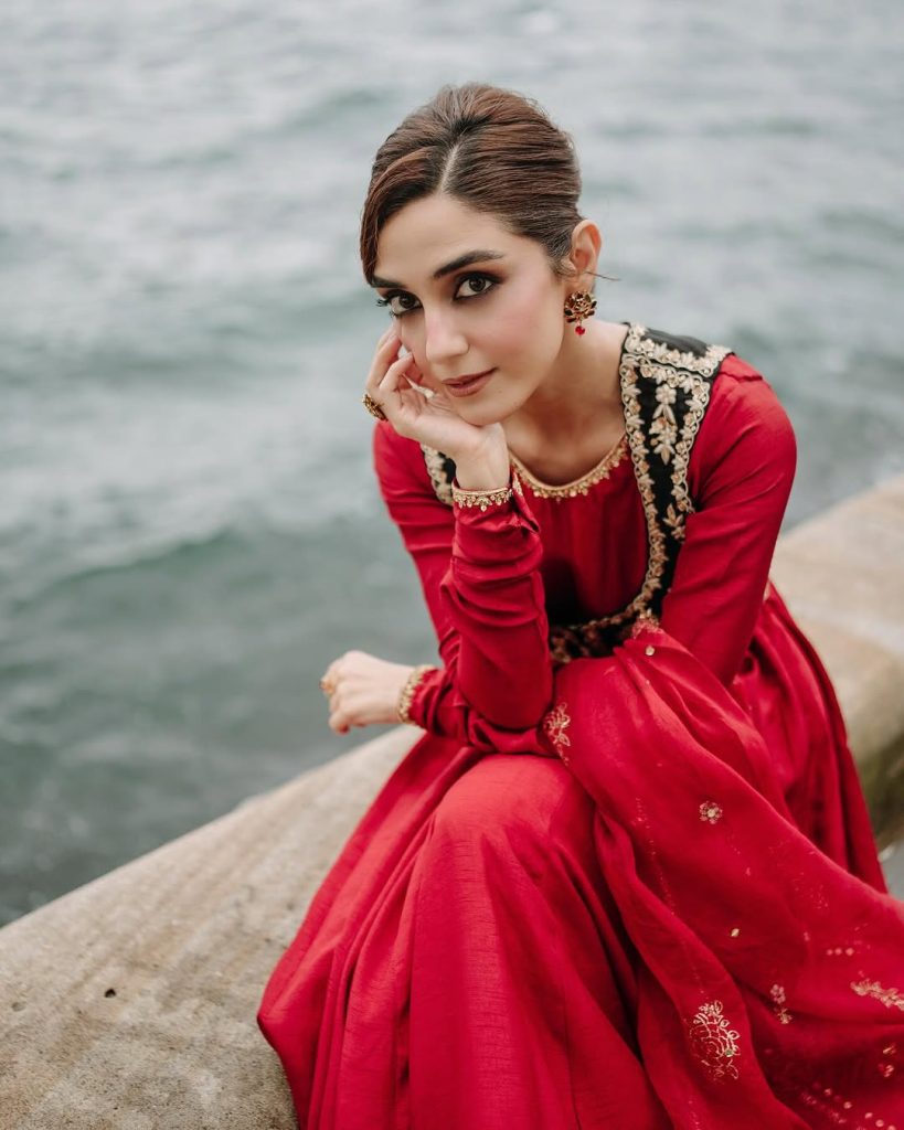 Maya Ali Takes Sydney by Storm in a Red Pishwas