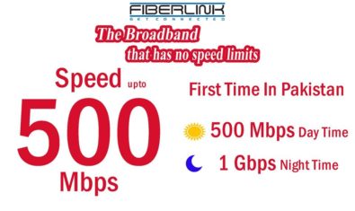 Fiberlink Brings 500 Mbps to 1 Gbps Consumer Internet to Pakistan