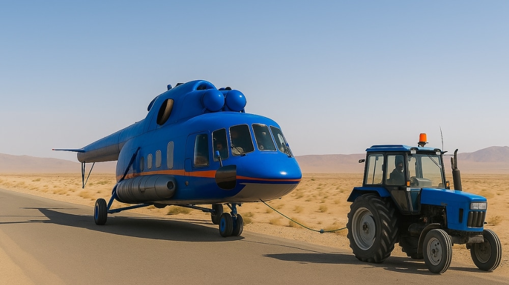 Tractor Pulls Balochistan Govt Helicopter, Video Goes Viral