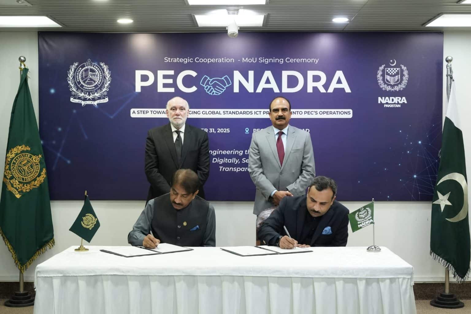 MoU Signing Ceremony Between PEC and NADRA to Strengthen Digital ...